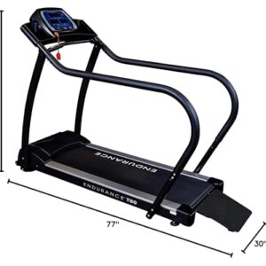 Body Solid (T50) Endurance Cardio Walking Treadmill - Adjustable Speed, Full-Length Handrails, Wide Ramp, Heart Rate Monitor, LED Display