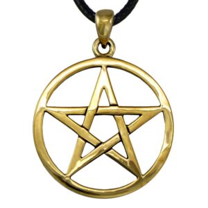 moonlight mysteries bronze open pentacle pendant necklace - 1.12 inch diameter