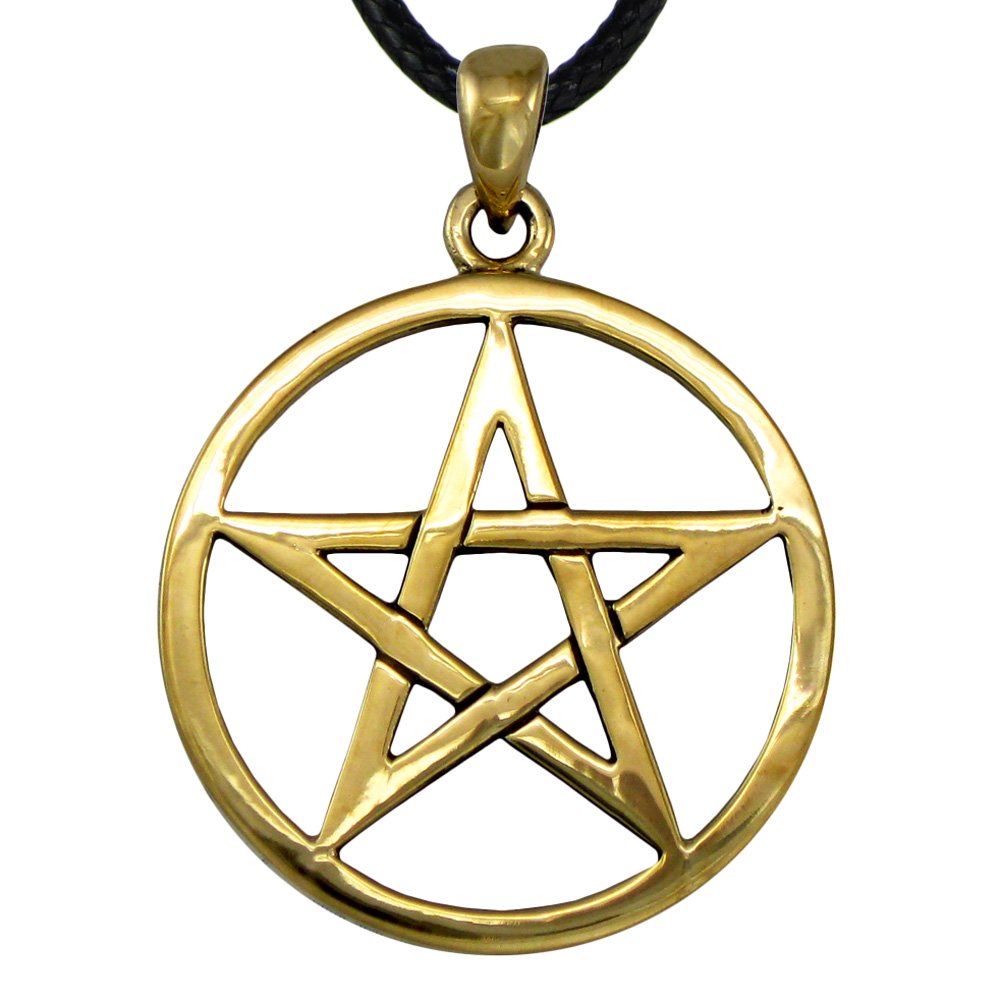 Moonlight Mysteries Bronze Open Pentacle Pendant Necklace - 1.12 Inch Diameter