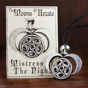 Hecate Triple Moon Jewelry - Wiccan Goddess Pendant Necklace