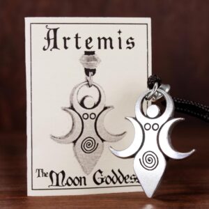 Artemis Pendant Necklace Greek Moon Goddess Jewelry