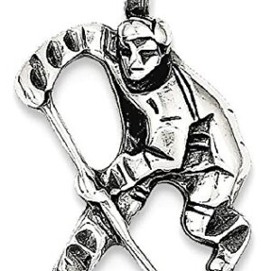 IceCarats 925 Sterling Silver Vintage Hockey Goalie Stick Puck Glove Player Necklace Charm Sports Pendant Only