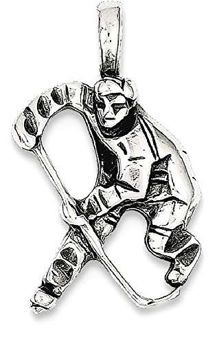 IceCarats 925 Sterling Silver Vintage Hockey Goalie Stick Puck Glove Player Necklace Charm Sports Pendant Only