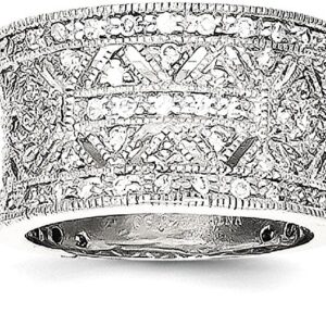 IceCarats 925 Sterling Silver Cubic Zirconia CZ Vintage Wedding Band Ring Size 6