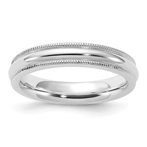 925 sterling silver 4mm comfort fit half round milgrain size 5 wedding band ring classic fine jewelry for women gifts for her