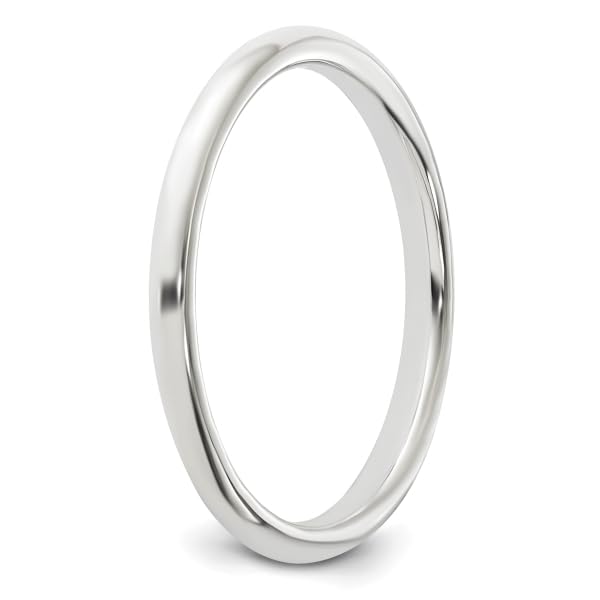 IceCarats 925 Sterling Silver 2mm Half Round Plain Classic Wedding Band Ring Size 7.5