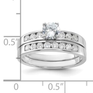 IceCarats 925 Sterling Silver Cubic Zirconia CZ Wedding Band Engagement Ring Bridal Jewelry Set