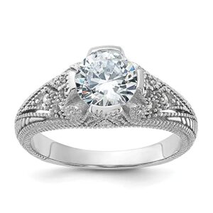 icecarats 925 sterling silver cubic zirconia cz vintage engagement ring size 8