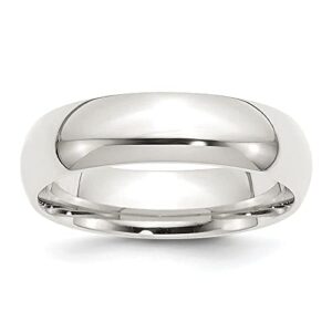 icecarats 925 sterling silver 6mm comfort fit plain classic wedding band ring size 6.5