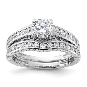 icecarats 925 sterling silver cubic zirconia cz wedding band engagement ring bridal jewelry set size 7