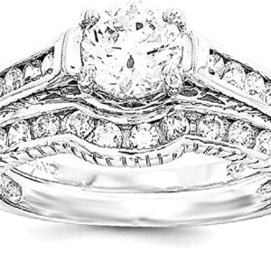 IceCarats 925 Sterling Silver Cubic Zirconia CZ Wedding Band Engagement Ring Bridal Jewelry Set Size 7