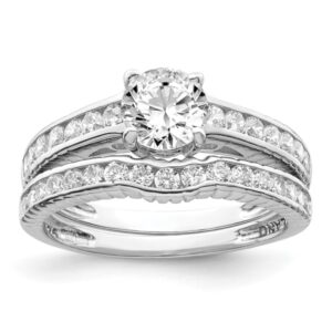 IceCarats 925 Sterling Silver Cubic Zirconia CZ Wedding Band Engagement Ring Bridal Jewelry Set Size 7