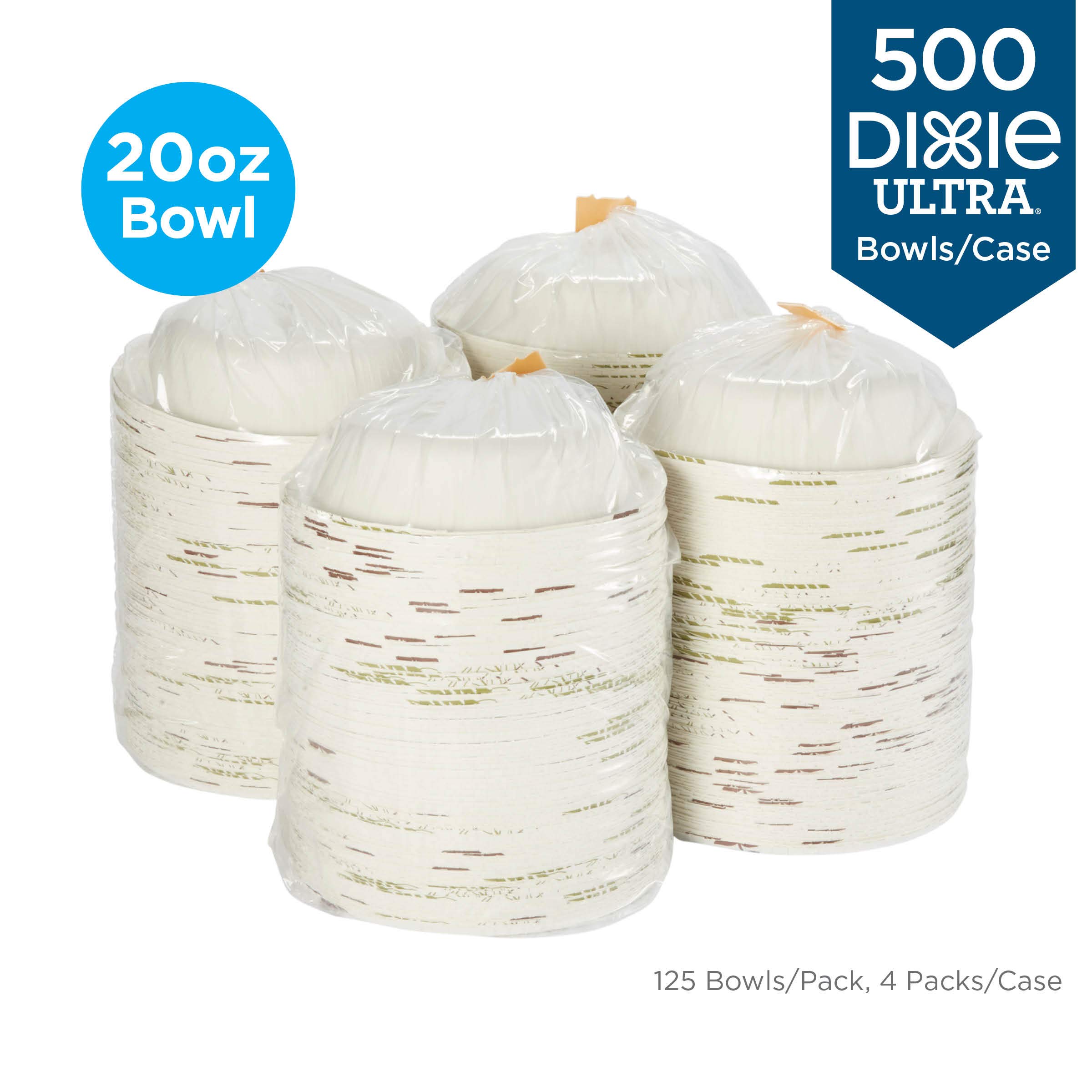 Dixie Ultra Heavy-Weight 20 oz. Paper Bowl by GP PRO (Georgia-Pacific), Pathways, SX20PATH, 500 Count (125 Bowls Per Pack, 4 Packs Per Case)