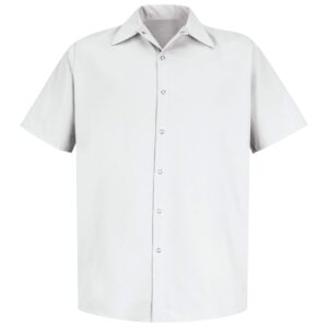 red kap men's specialized pocketless work shirt, white, short sleeve 2x-large