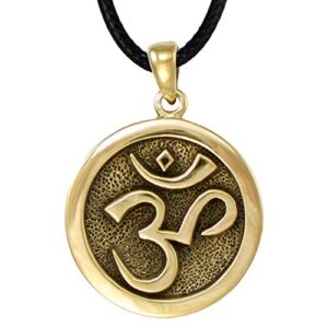 moonlight mysteries bronze om aum symbol pendant necklace - 7/8 inch diameter