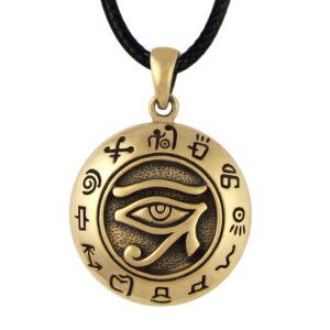 moonlight mysteries bronze egyptian udjat eye of horus ra pendant necklace