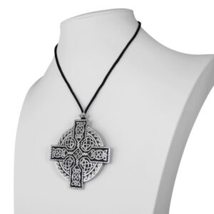 Men's Pewter Large Celtic Equal Arm Cross Pendant Necklace - 2.5 Inches