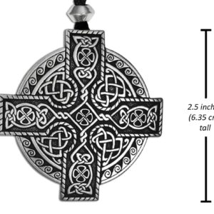 Men's Pewter Large Celtic Equal Arm Cross Pendant Necklace - 2.5 Inches