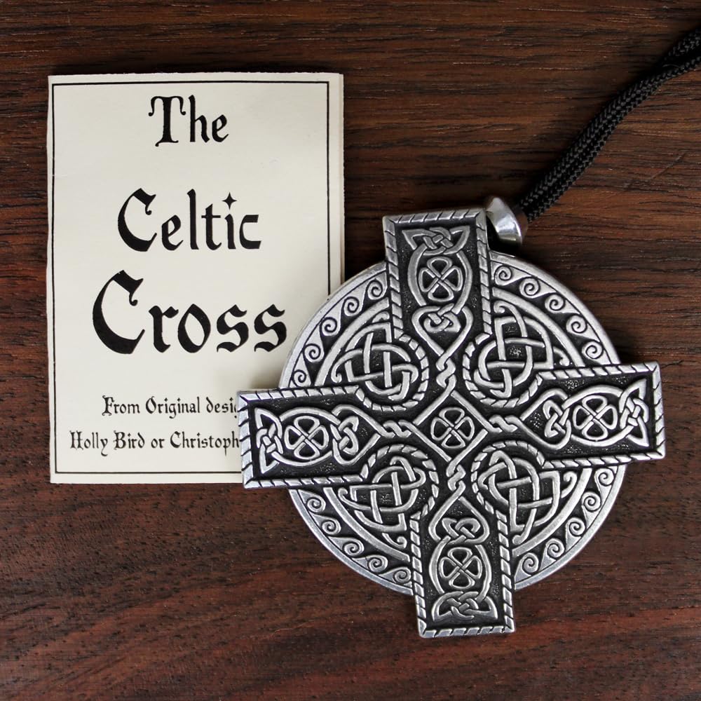 Men's Pewter Large Celtic Equal Arm Cross Pendant Necklace - 2.5 Inches