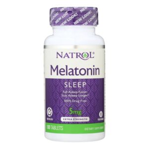 natrol, melatonin 5mg time release, 100 tablets