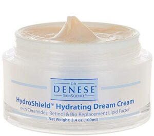 dr. denese skinscience hydroshield hydrating dream cream advanced hydration with retinol, peptides & cermides to help maintain moisture tone & elasticity - reduce the look of fine lines - 3.4oz