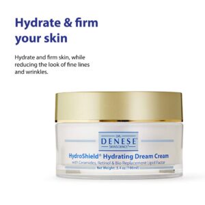 Dr. Denese SkinScience HydroShield Hydrating Dream Cream Advanced Hydration with Retinol, Peptides & Cermides To Help Maintain Moisture Tone & Elasticity - Reduce the Look of Fine Lines - 3.4oz