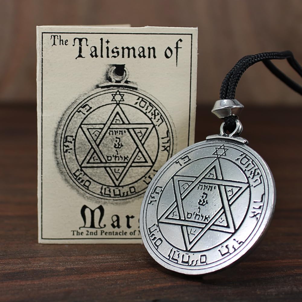 Pentacle of Mars Talisman Key of Solomon Strength Amulet Necklace