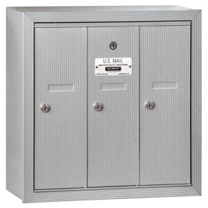 salsbury industries 3503asu surface mounted vertical mailbox with 3 doors and usps access, aluminum