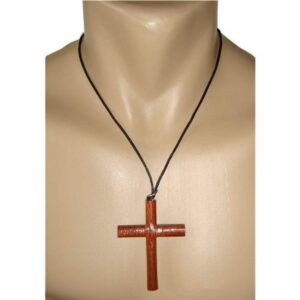 Hawaiian Jewelry Koa Wood Extra Large Cross Pendant Necklace From Hawaii