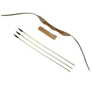 youth wooden bow and arrows with quiver and set of 3 arrows