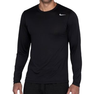 nike 384408 legend dri-fit long sleeve tee - black, medium