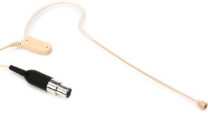 shure microflex mx153t/o-tqg omnidirectional earset headworn microphone, tan