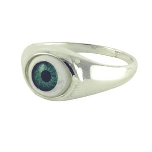 apop nyc 925 sterling silver green evil eye ring size 7 [jewelry]