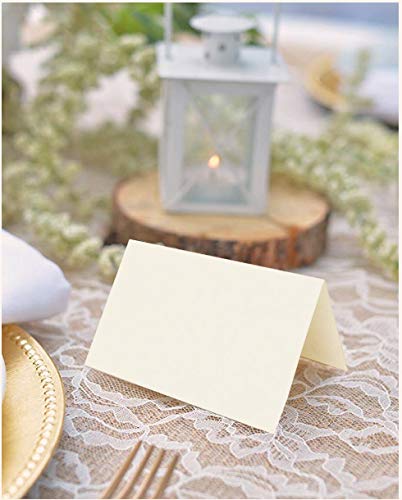 JAM PAPER Printable Place Cards - 3 3/4 x 1 3/4 - Ivory - 12/Pack