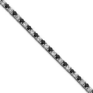 IceCarats 925 Sterling Silver Blue Sapphire White Topaz Tennis Bracelet