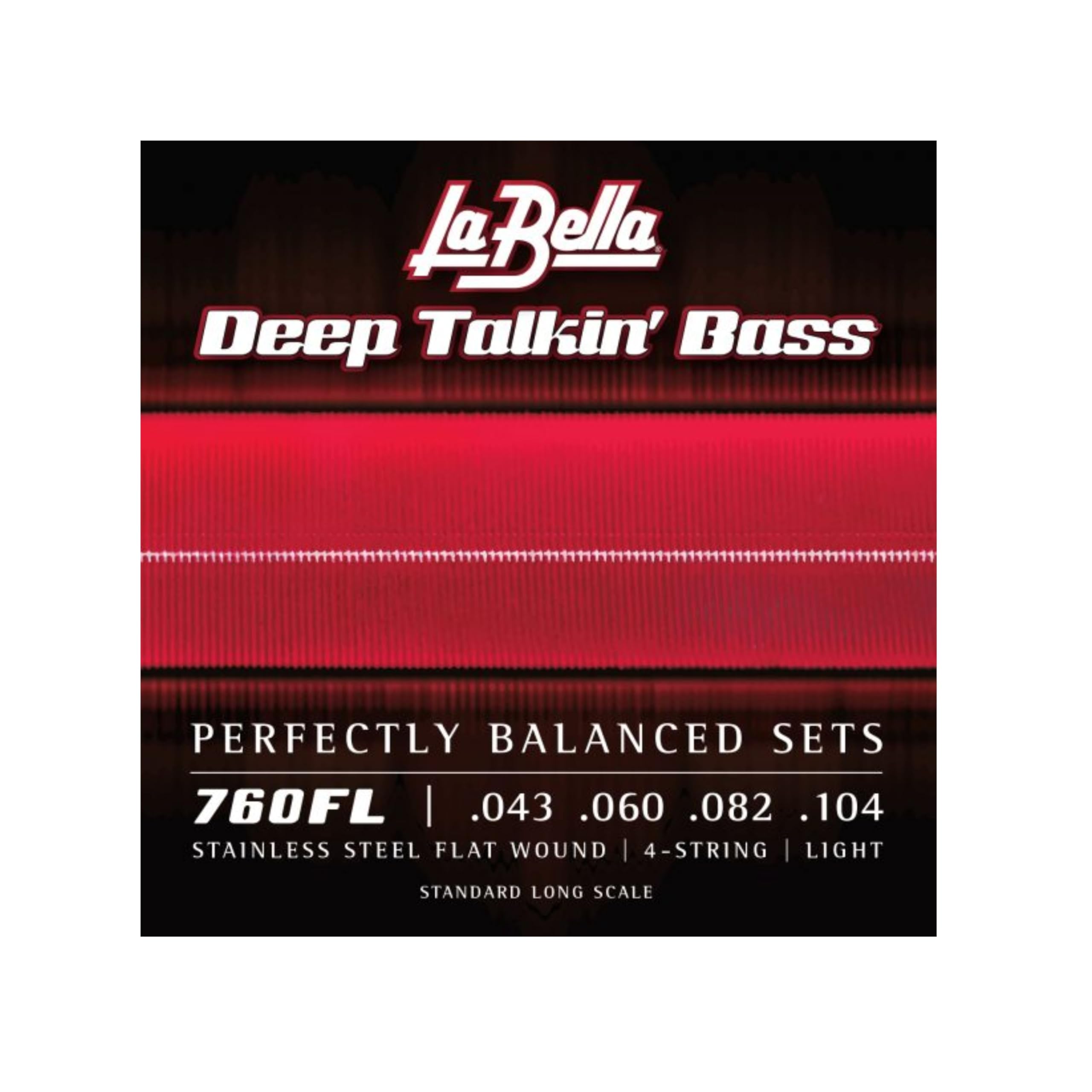 La Bella 760FL Deep Talkin' Bass Stainless Steel Flat Wound Light Bass Guitar Strings