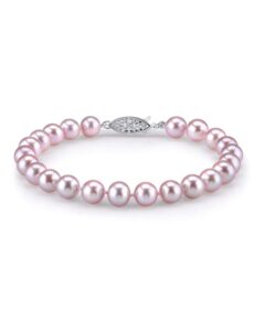 the pearl source 14k gold 7-8mm aaa quality round pink freshwater cultured pearl bracelet for women