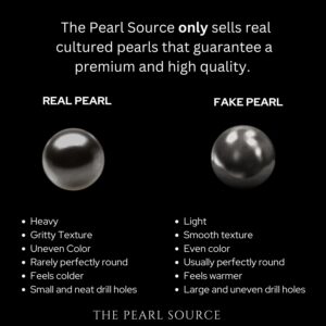 The Pearl Source 14K Gold 10-11mm Round Genuine Black Tahitian South Sea Cultured Pearl Bracelet for Women