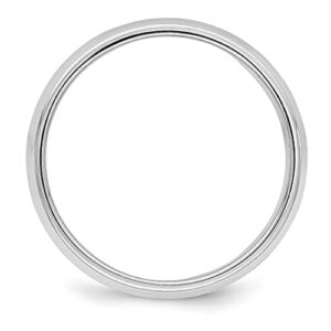 IceCarats 925 Sterling Silver 6mm Half Round Milgrain Plain Classic Wedding Band Ring Size 7.5