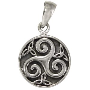 moonlight mysteries sterling silver small celtic knot triskelion pendant