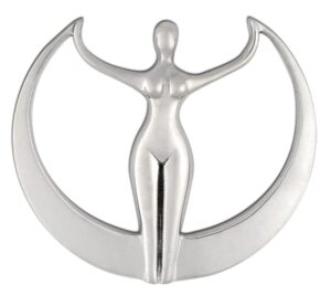 sterling silver astra star moon goddess pendant by oberon zell