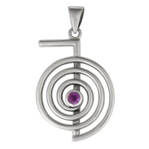 moonlight mysteries sterling silver amethyst cho ku rei reiki symbol pendant