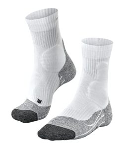 falke men's te2 tennis socks, breathable quick dry, mid calf, medium cushion, stabilizing high protection sock, white (white-mix 2020), 10.5-11.5, 1 pair