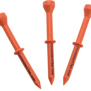 ProActive Sports Consistent Tee 3 1/4" Pack of 10 Durable, Biodegradable Tees for Perfect Height and Position (Orange)