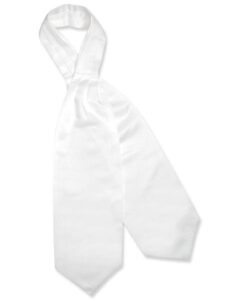 vesuvio napoli ascot solid white color cravat men's neck tie