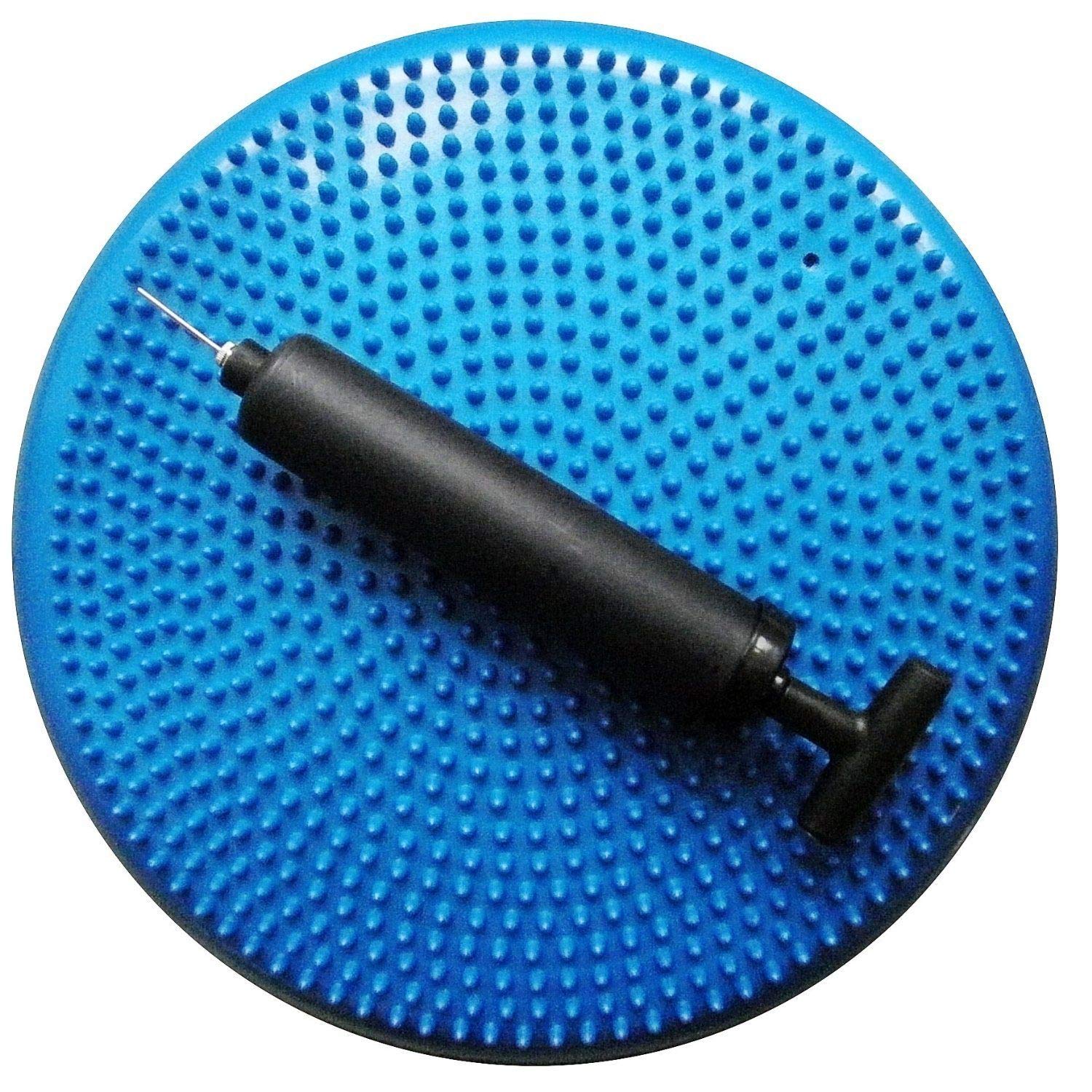 AppleRound Air Stability Wobble Cushion, Blue, 34cm/13.5in Diameter, Balance Disc, Pump Included