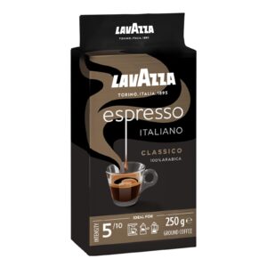 espresso crema and gusto (lavazza) ground coffee, 8.8oz (250g)