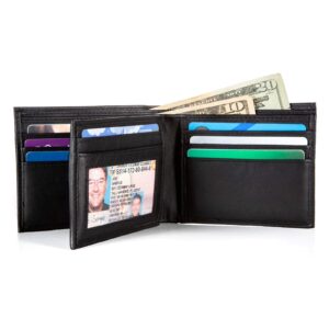 ID Stronghold Extra Capacity Bifold Wallet for Men - RFID Blocking Genuine Leather Wallet