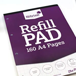 Silvine A4 Refill Pad - 2/10/20 mm Graph (160 Pages) Single,White