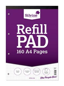 silvine a4 refill pad - 2/10/20 mm graph (160 pages) single,white